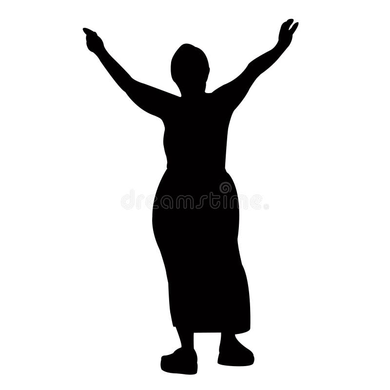 A Woman Standing Body Silhouette Vector Stock Vector - Illustration of ...