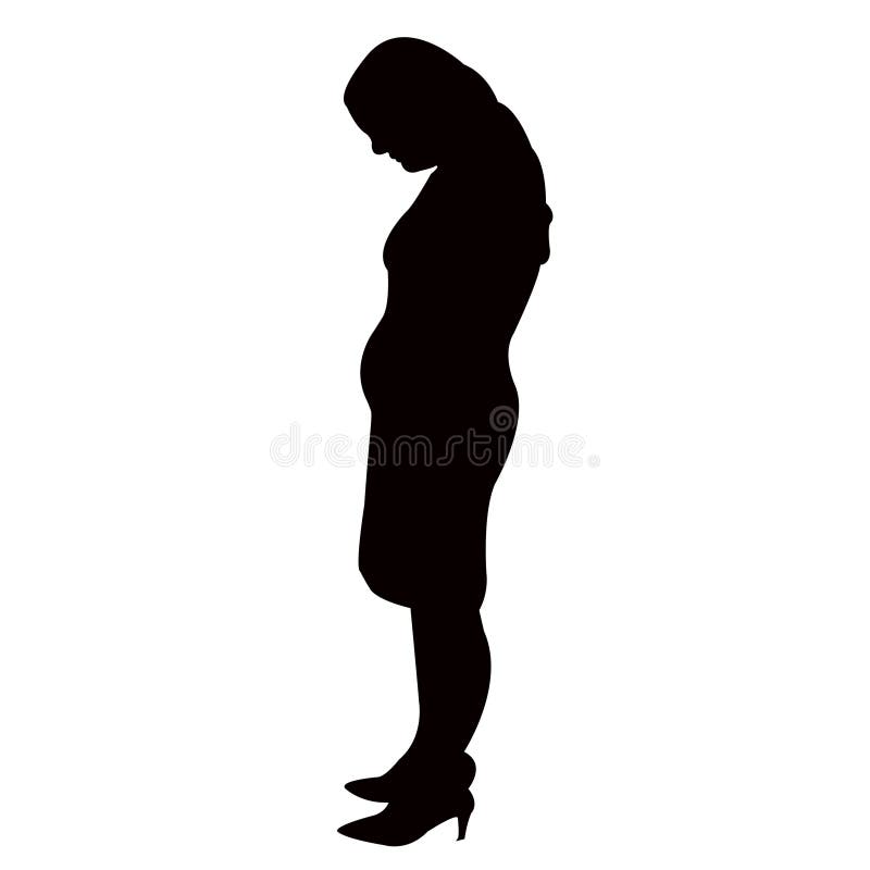 A Woman Standing Body Silhouette Vector Stock Vector - Illustration of ...