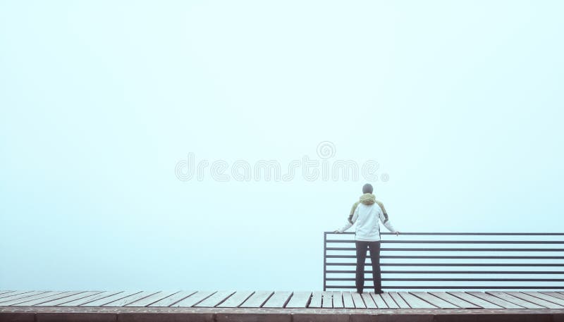 Woman standing on a bridge stock photo. Image of bridge - 144656566