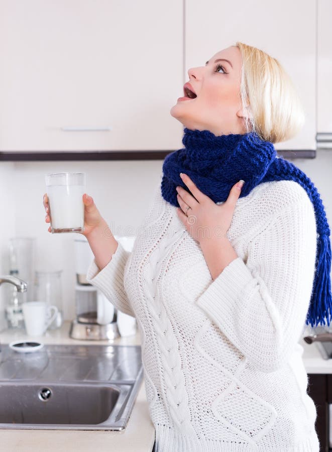 Woman Standing with Gargle Solution Stock Image - Image of adult, flat ...
