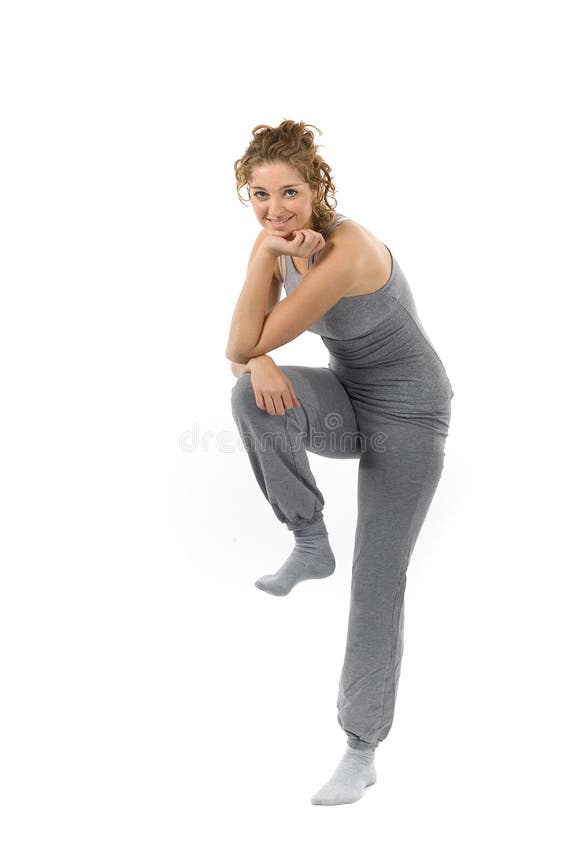 Woman standing on one leg stock photo. Image of slim, balancing - 1875780