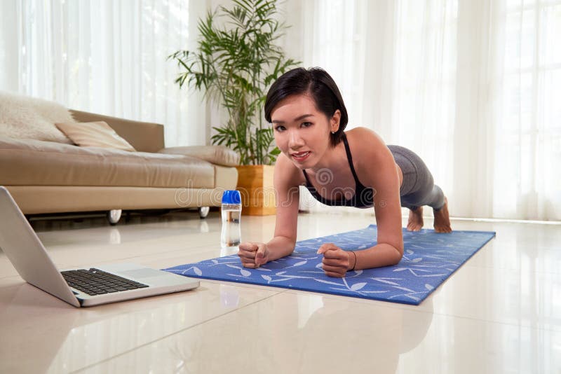 Woman Standing in Plank Position Stock Photo - Image of sport, slim ...