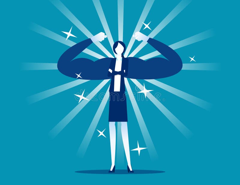 A Woman Standing with Showing Confidence and Power Stock Vector ...