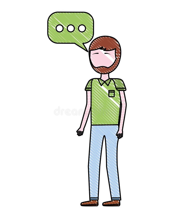 Woman Standing Speech Bubble Communication Stock Illustration ...