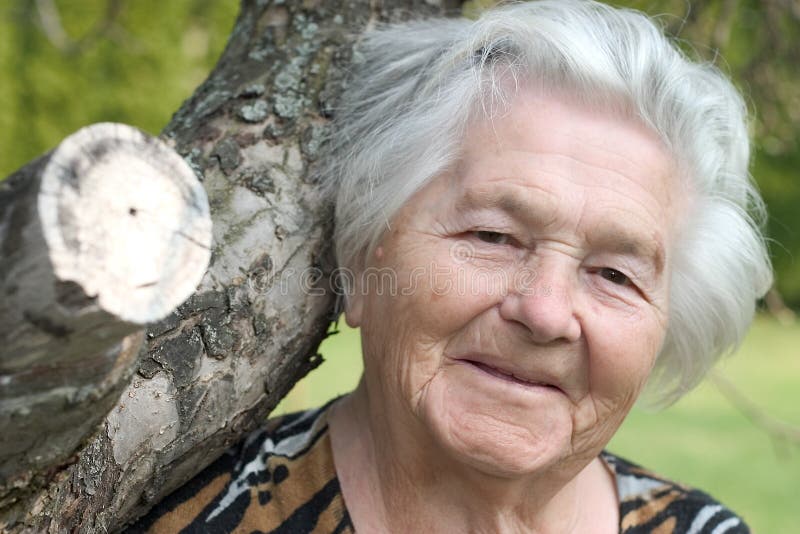 Elderly by the tree stock image. Image of cheerful, outdoors - 803441