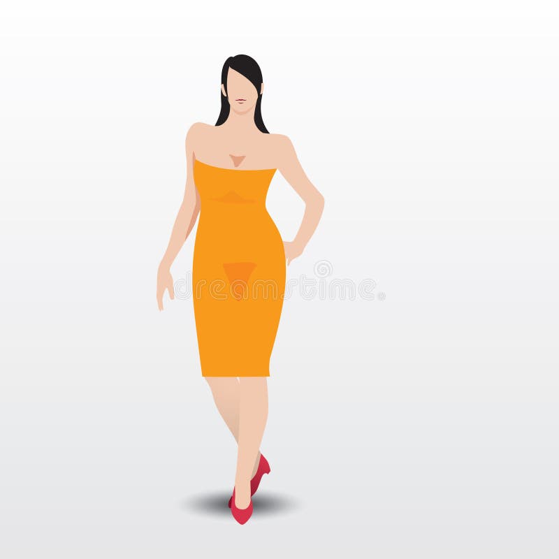 Woman Standing. Vector Illustration Decorative Design Stock Vector ...