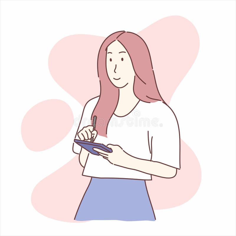 Lady Writing Hand Stock Illustrations – 1,519 Lady Writing Hand Stock ...