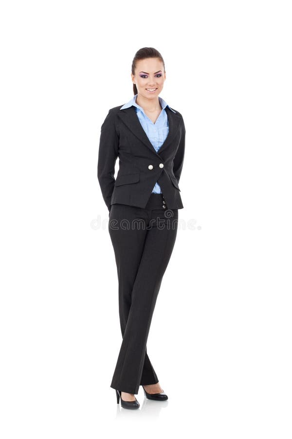 Woman Stands with Crossed Legs Stock Photo - Image of business, latin ...