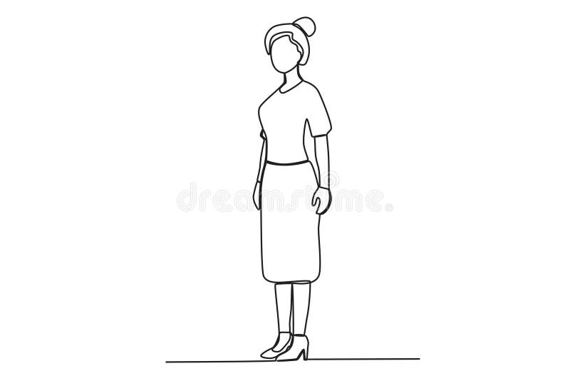A Woman Stands To the Left Forming an Obtuse Angle Stock Vector ...