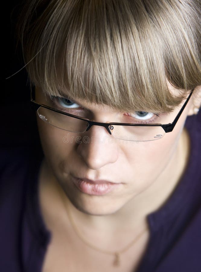 Woman staring angrily stock photo. Image of peers, glowering - 9030796