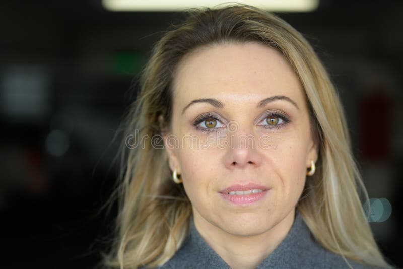 Woman Staring Thoughtfully at Camera with Parted Lips Stock Image ...