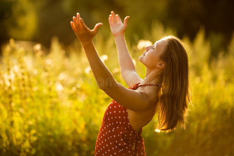 Fall woman happy and bliss stock photo. Image of ecstatic - 26260886