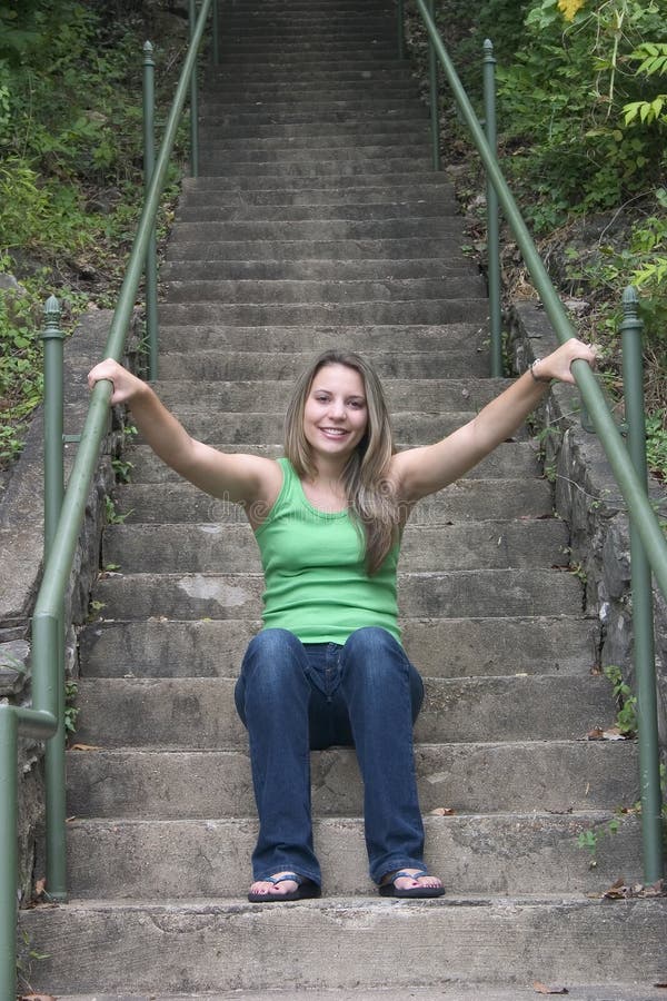 Woman on Steps stock photo. Image of teens, people, adults - 262150