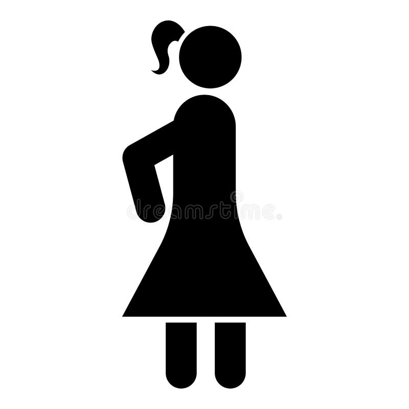 Woman Stick Icon Black Color Vector Illustration Flat Style Image Stock ...