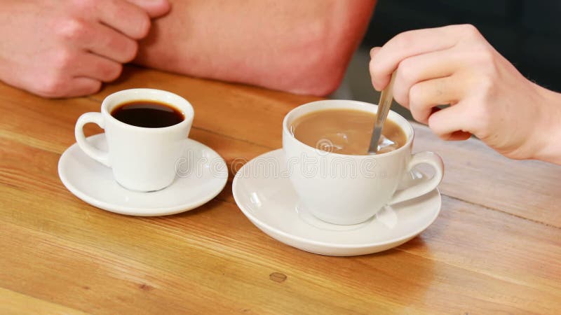 Stirring coffee with spoon stock video. Video of highdef - 127027559