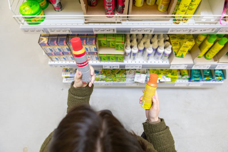 Woman in Store Choosing Stuff Stock Image - Image of grocery, basket ...