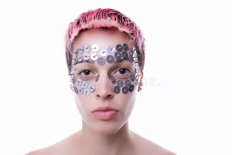 Woman with strange makeup stock image. Image of washers - 5639683
