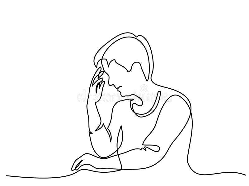 Drawing Sketch Line Art Image Student Stressed Transparent PNG ...