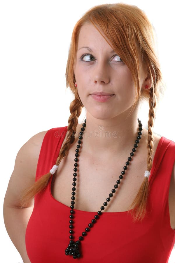 Woman student in red stock photo. Image of headed, female - 4881448