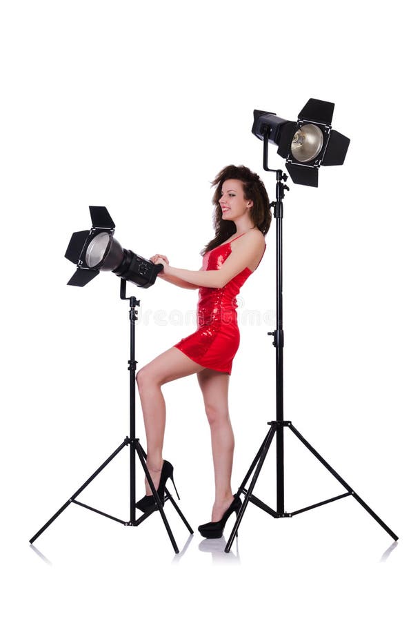 Woman in studio shooting stock photo. Image of fashionable - 25871534