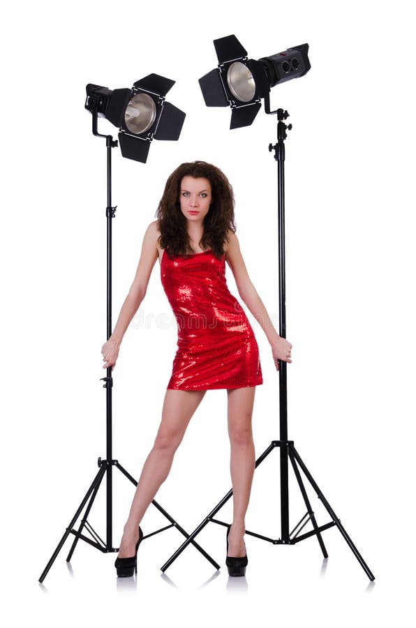 Woman in studio stock photo. Image of glamour, female - 33965142