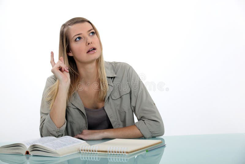 Woman studying stock photo. Image of beautiful, curiosity - 27186576