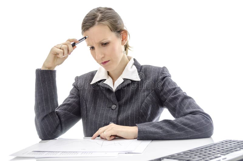 Woman studying documents stock photo. Image of paperwork - 28721396