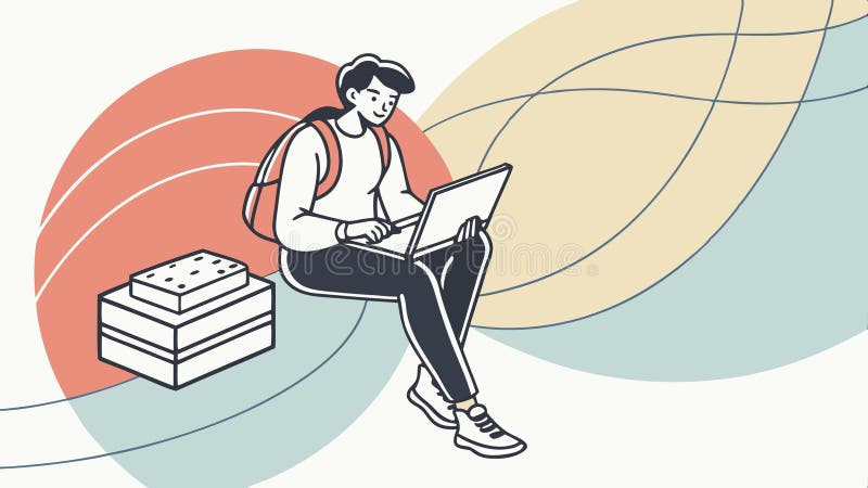 Woman Studying with Laptop Vector, Learning and Education Design ...