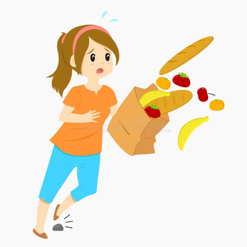 Woman Stumbled Over a Rock Vector Stock Vector - Illustration of ...