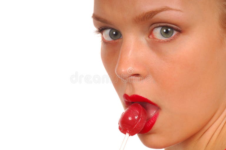 Woman with Sucker 2 stock image. Image of frontview, sucking - 760195