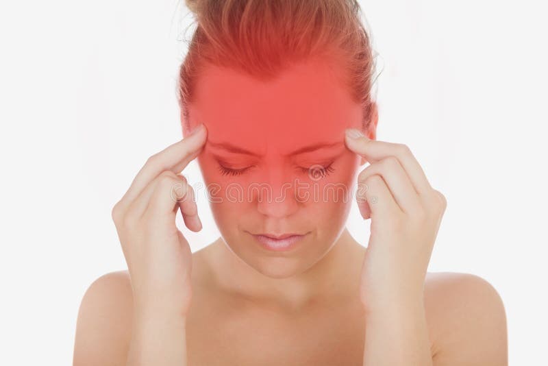 Woman Suffering From Severe Headache Stock Photo - Image of female ...