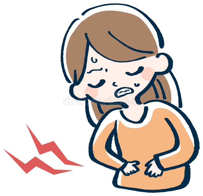 Woman Suffering from Constipation, Belly Illustration Stock Vector ...
