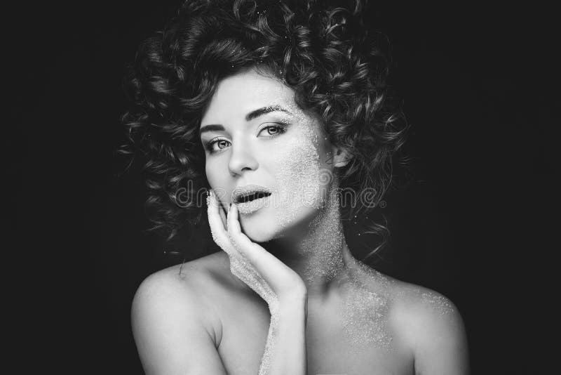 Woman with sugar stock image. Image of curly, hand, beauty - 36908465