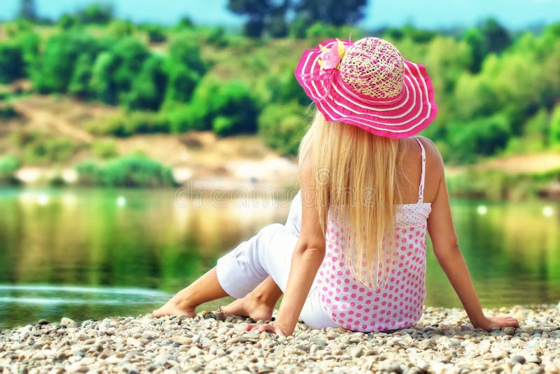 Woman in a summer day stock photo. Image of person, back - 26158948