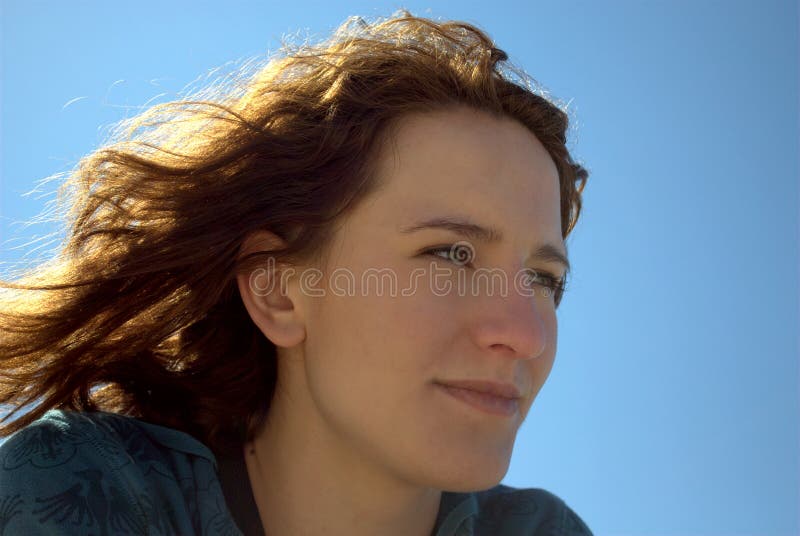 Woman in the sun stock image. Image of cloud, attractive - 9449801