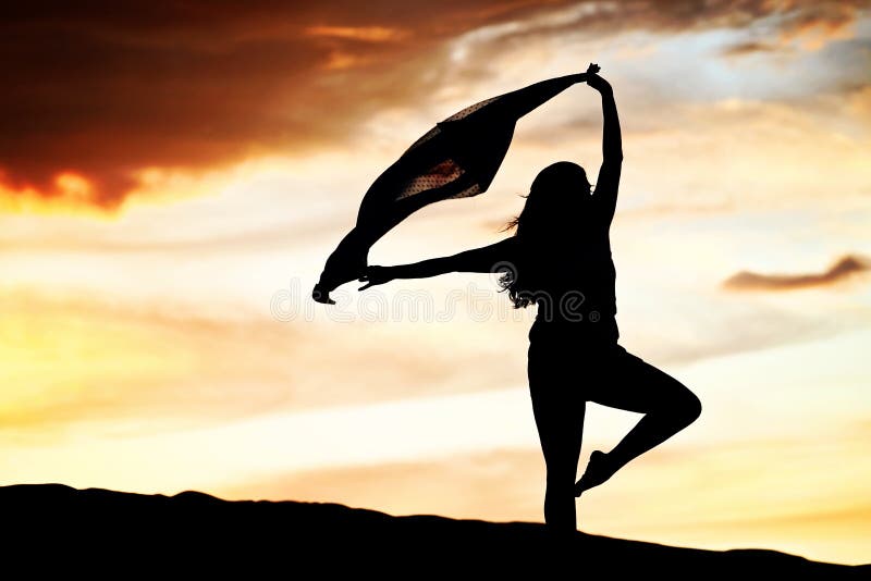 Woman Sunset Dancer stock image. Image of sunset, woman - 33842075