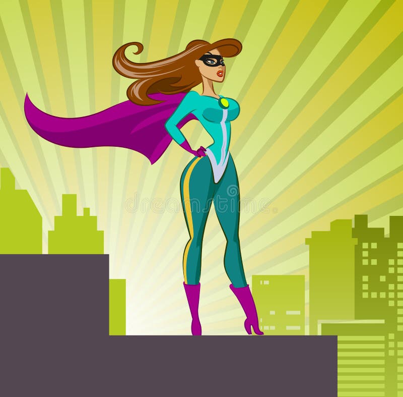 Woman super hero stock vector. Illustration of space - 34647925