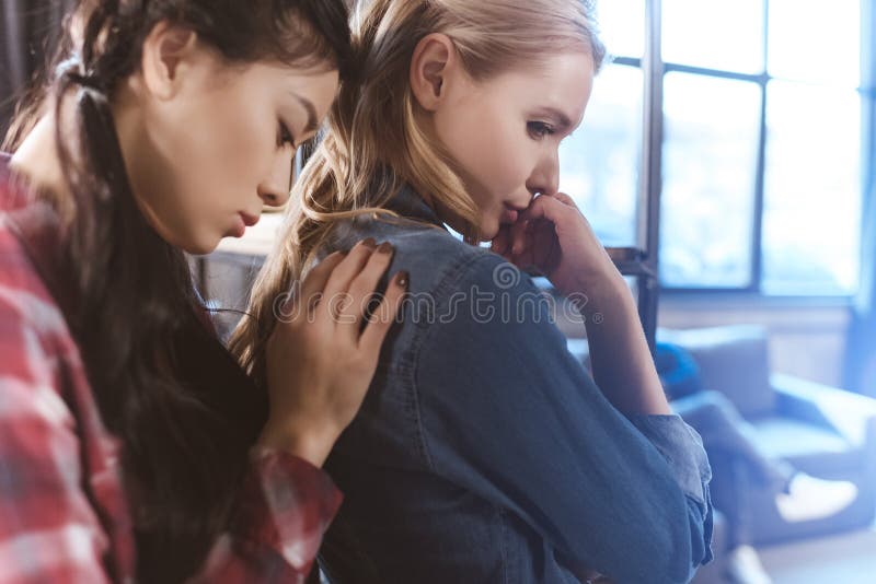 Woman Supporting Her Girlfriend in Depression Stock Image - Image of ...
