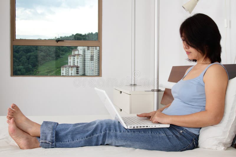 Woman surfing internet stock image. Image of relax, horizontal - 18167007