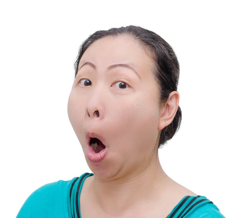 Woman with surprise face stock photo. Image of face, chinese - 52304502
