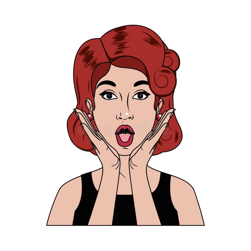 Woman with Surprise Face Avatar Character Stock Vector - Illustration ...