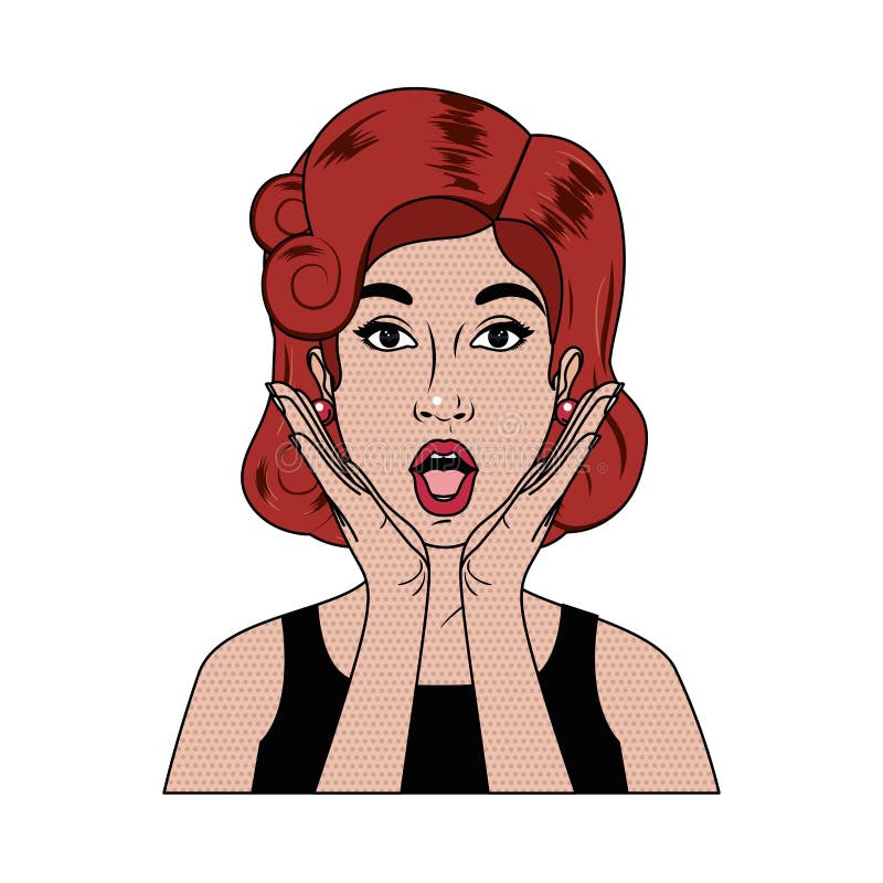 Woman with Surprise Face Avatar Character Stock Vector - Illustration ...