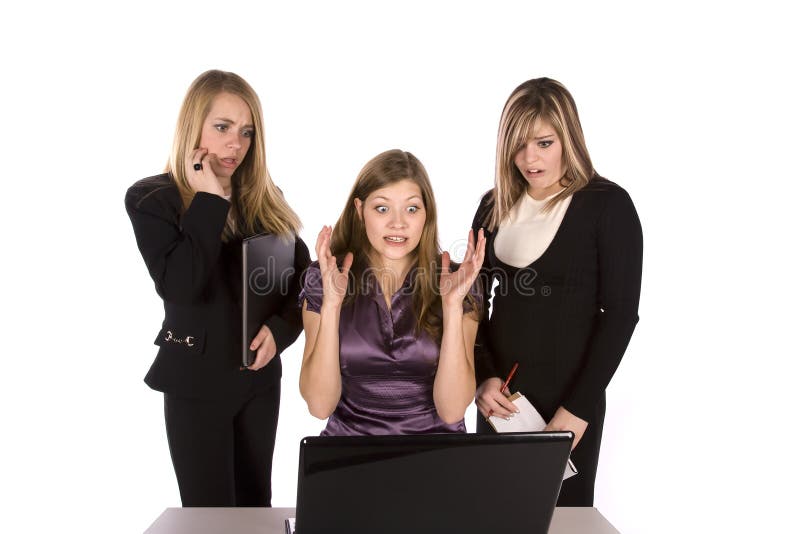 Woman Surprised at Computer Stock Photo - Image of education, glad ...