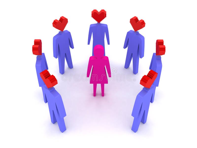 Men Surrounded Woman Stock Illustrations – 176 Men Surrounded Woman ...