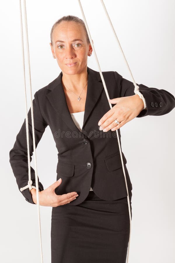 A Woman is Suspended on a Rope Like a Marionette Stock Photo - Image of ...