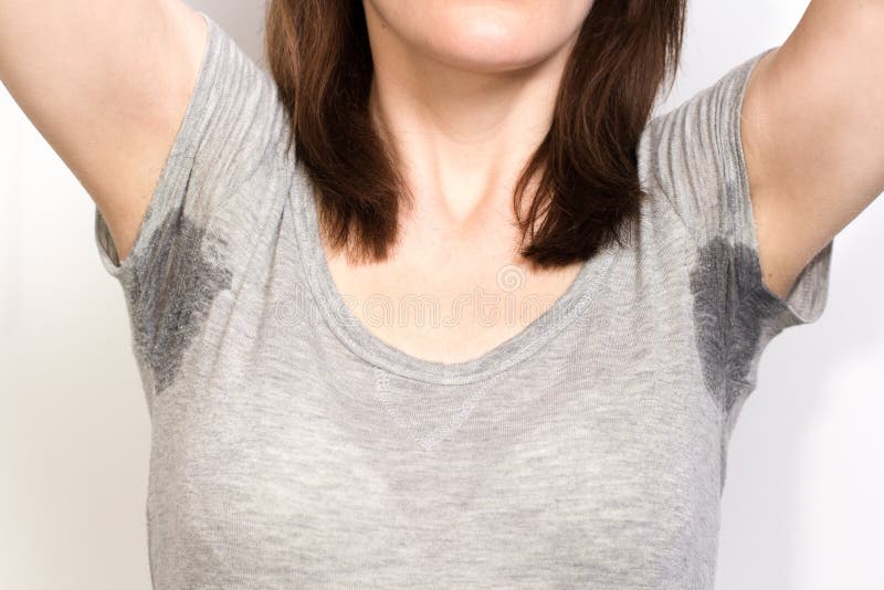 Woman Sweating Very Badly Under Armpit Stock Image - Image of arms ...