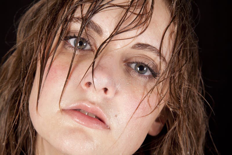 Woman sweaty dazed stock image. Image of face, hair, casual - 24670461