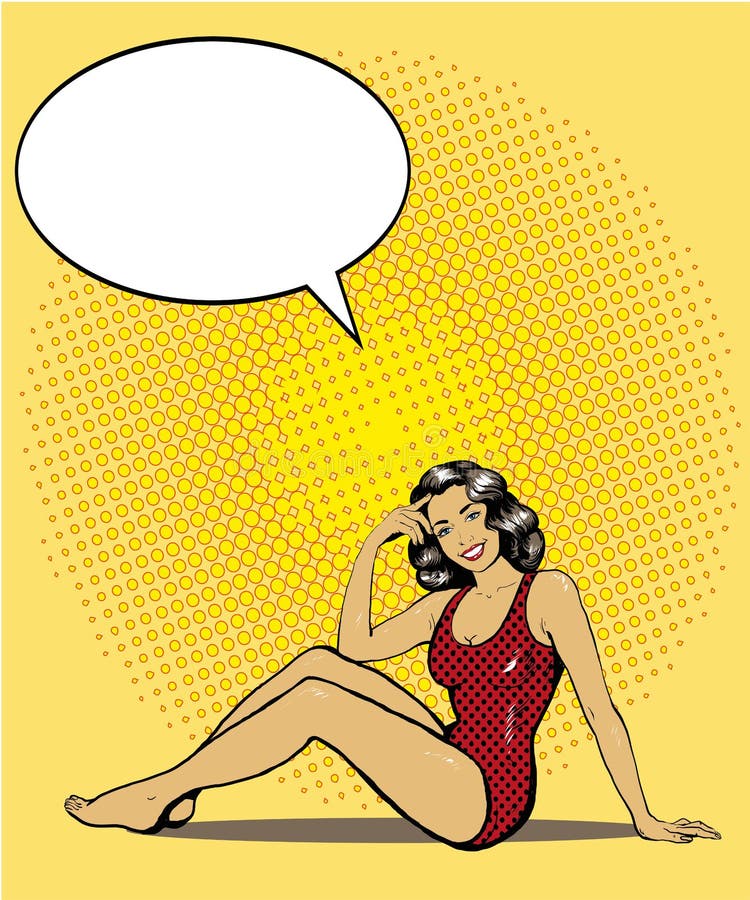 Woman In Swimsuit On A Tropical Beach Summer Concept Vector