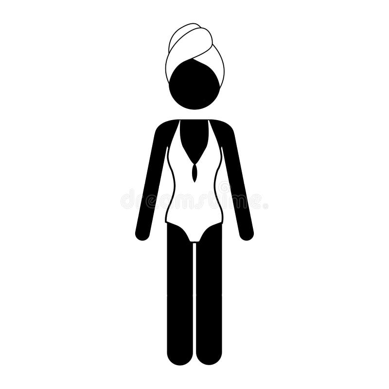 Woman swimsuit icon image stock vector. Illustration of fashion - 80421322