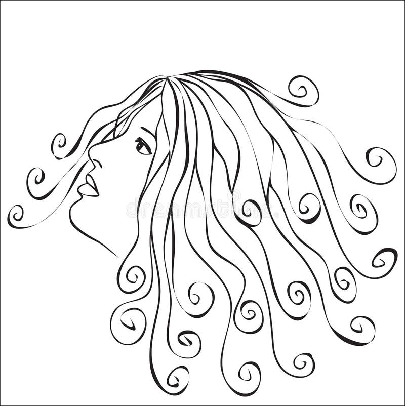 Woman with swirls hair stock vector. Illustration of haircut - 22797380